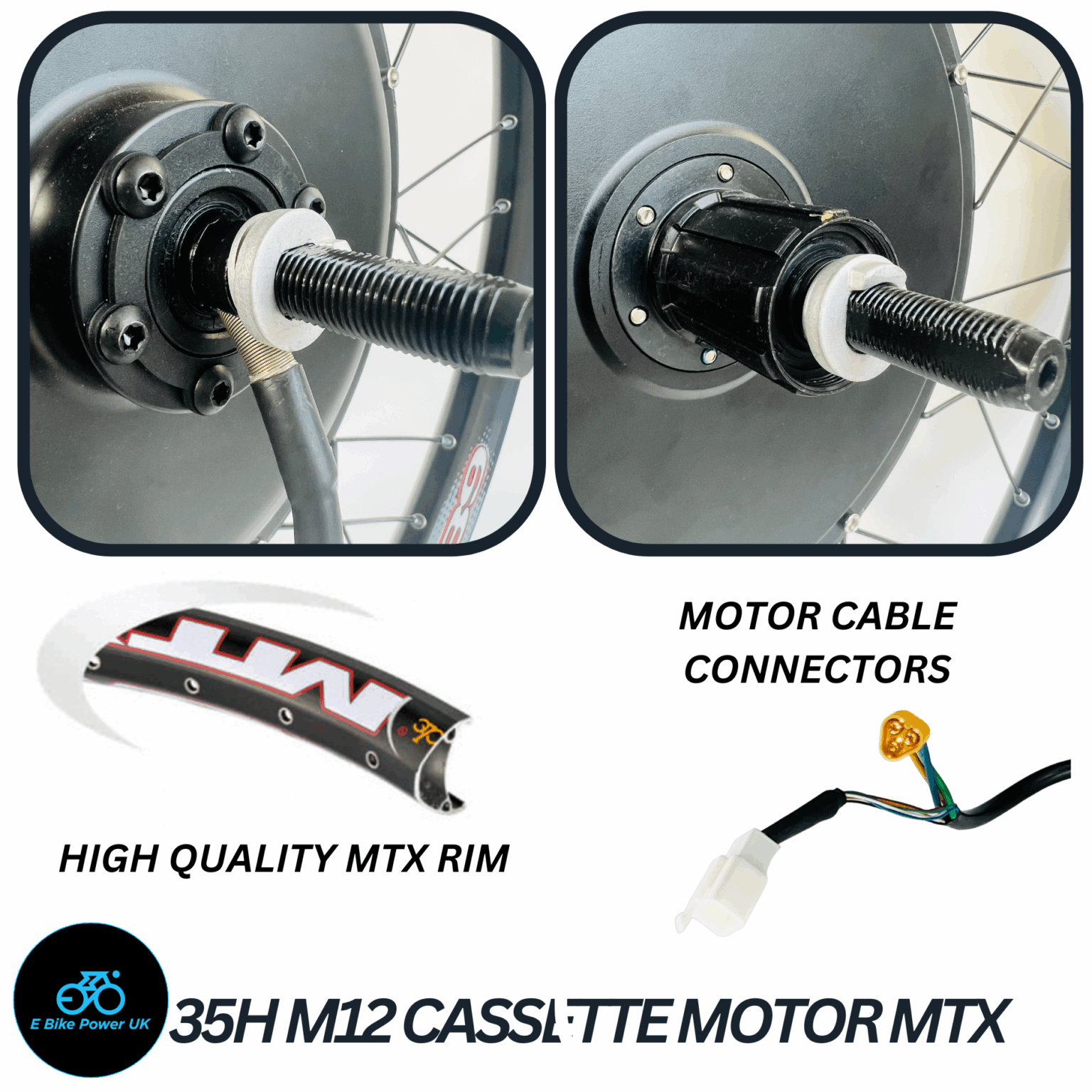 1500W E-Bike Conversion Kit 48V-52V Cassette Rear Wheel 48V 24.5Ah ...