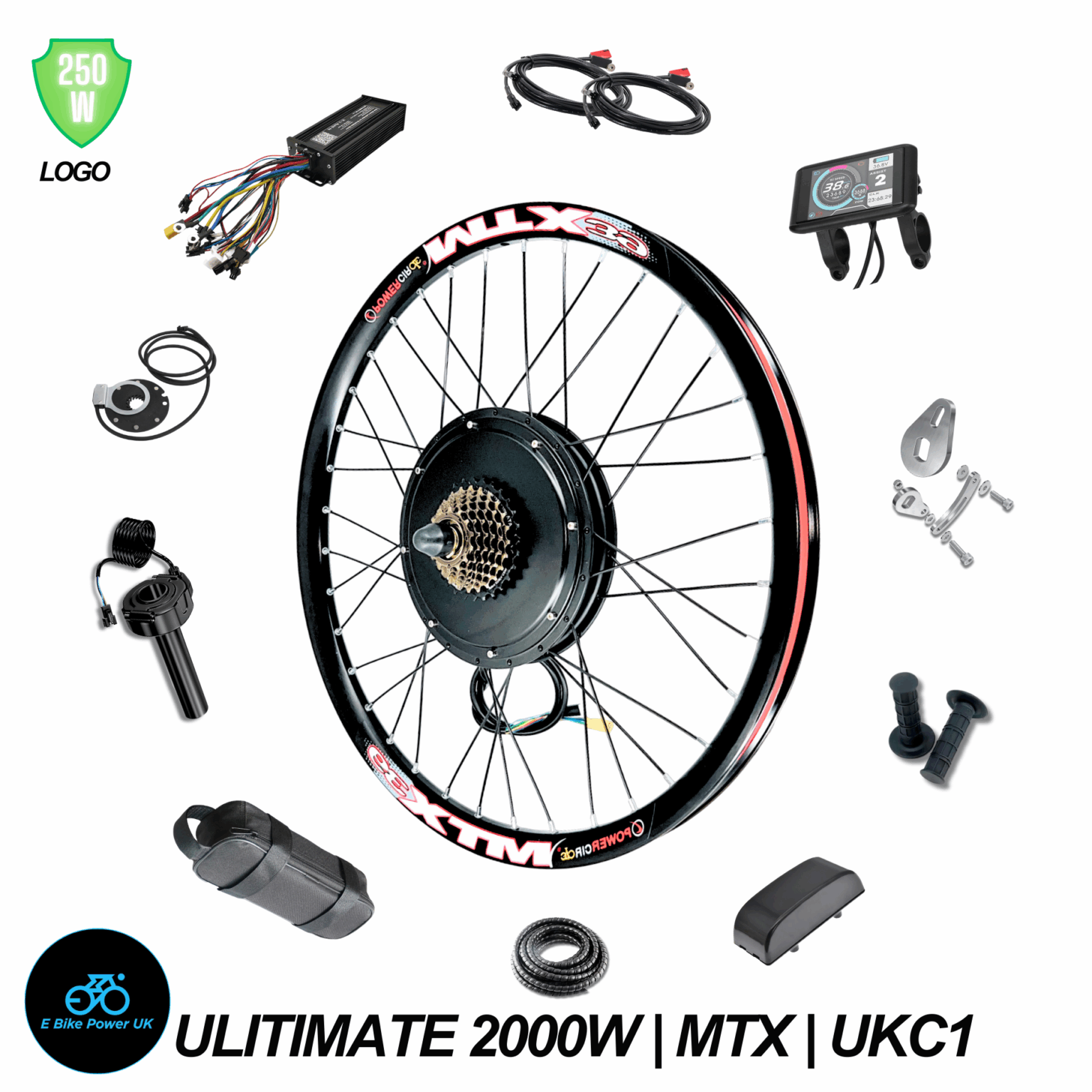 The Ultimate Electric 2000W 52V 28AH Rear Wheel EBike Conversion Kit ...