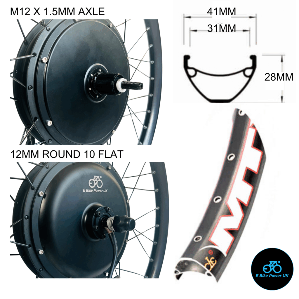 48V 1000W / 250W Electric Bike Conversion Kit – MTX Rear Wheel ...