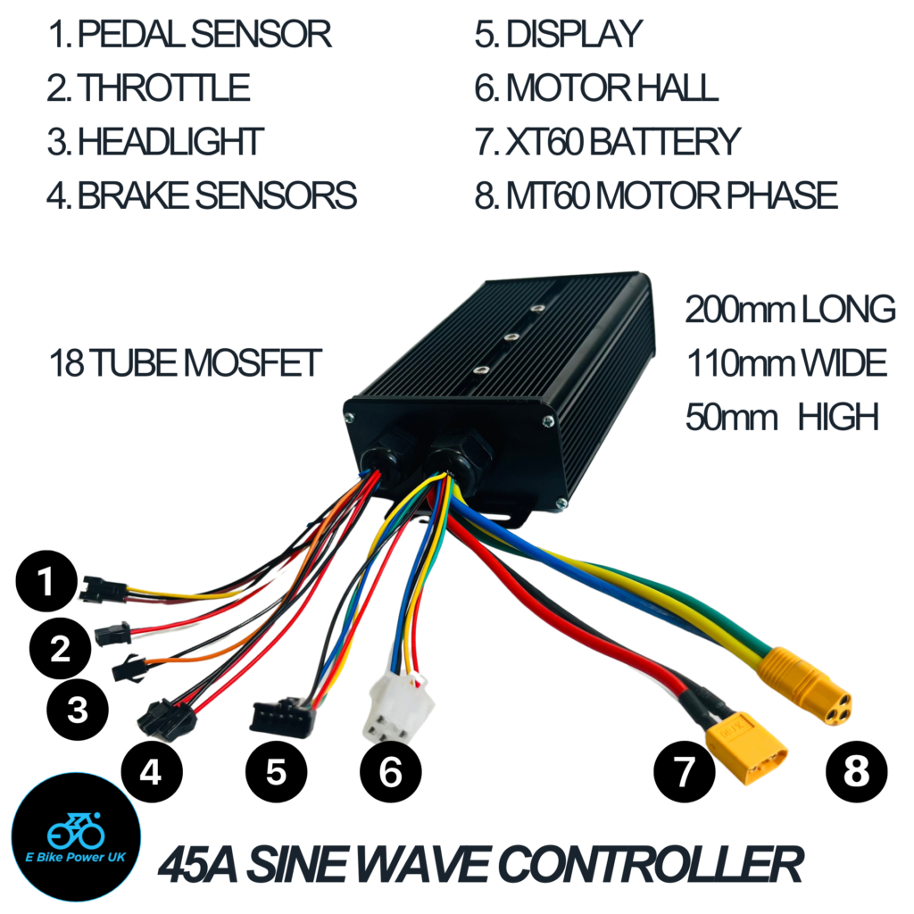 2000W MTX E Bike Conversion Kit 45 Amp Sine Wave Controller 48v 52v ...